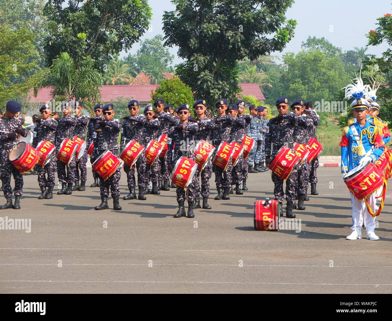 marching band attractions during the 74th anniversary of Indonesia's ...