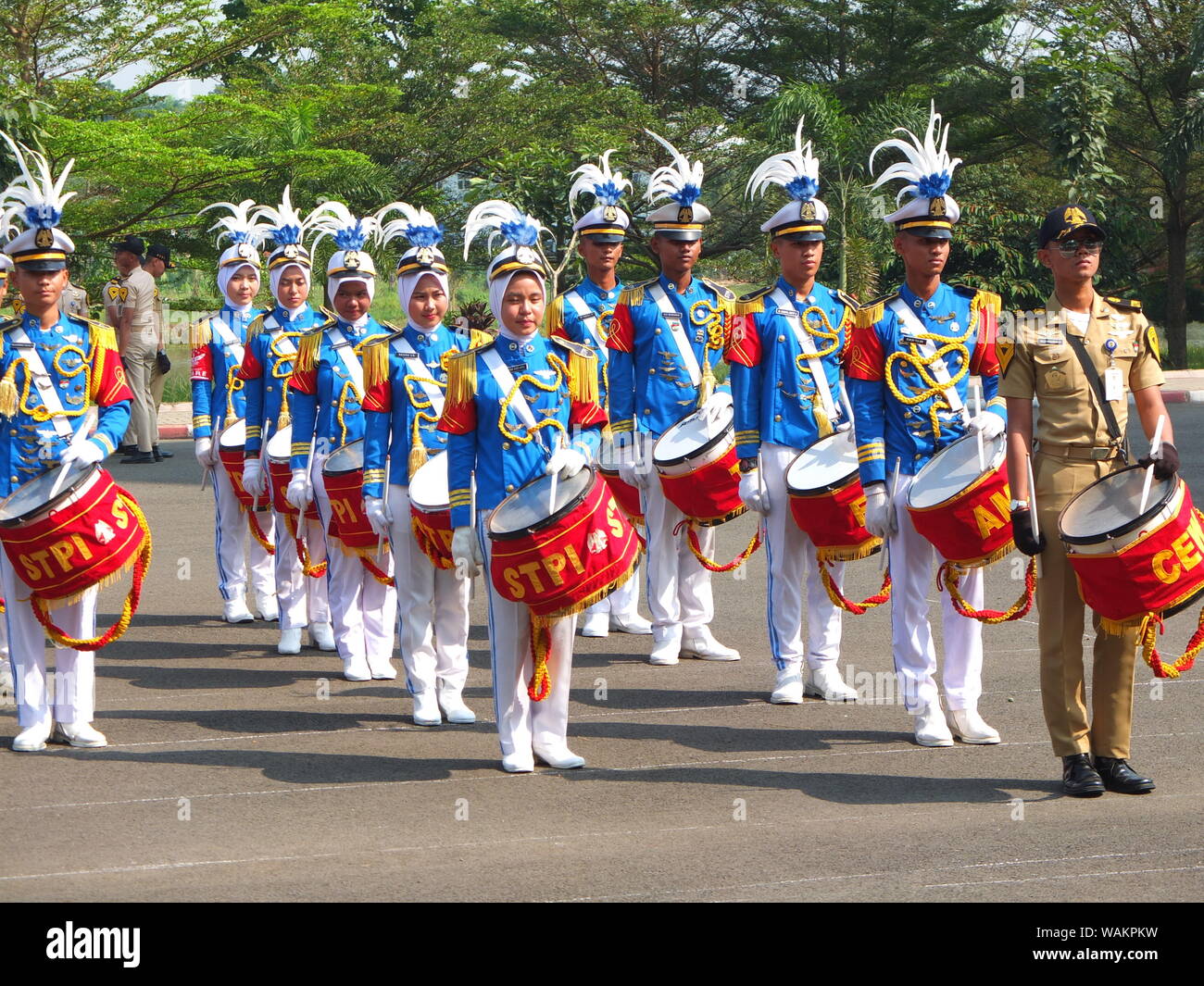 marching band attractions during the 74th anniversary of Indonesia's ...