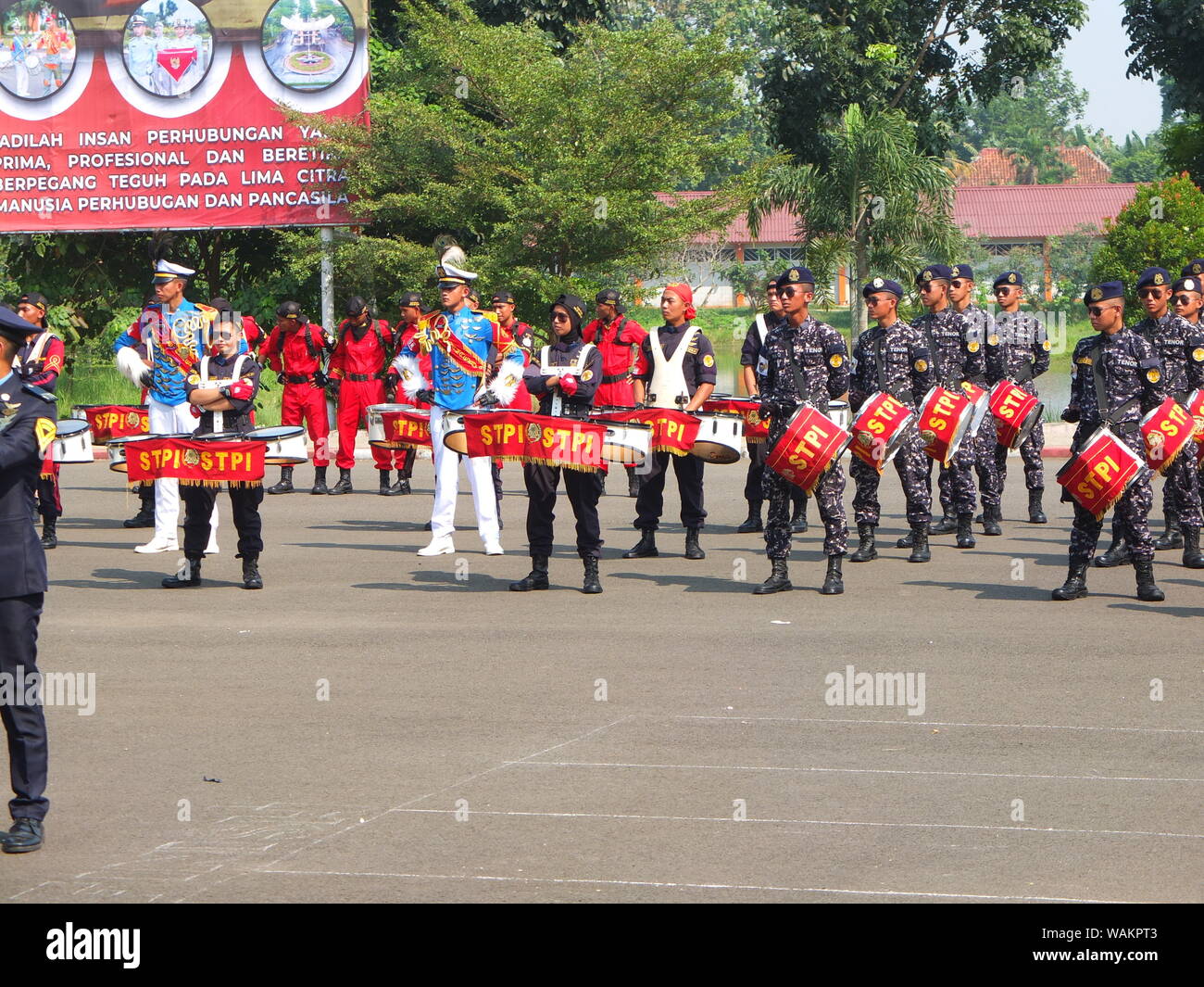 marching band attractions during the 74th anniversary of Indonesia's ...