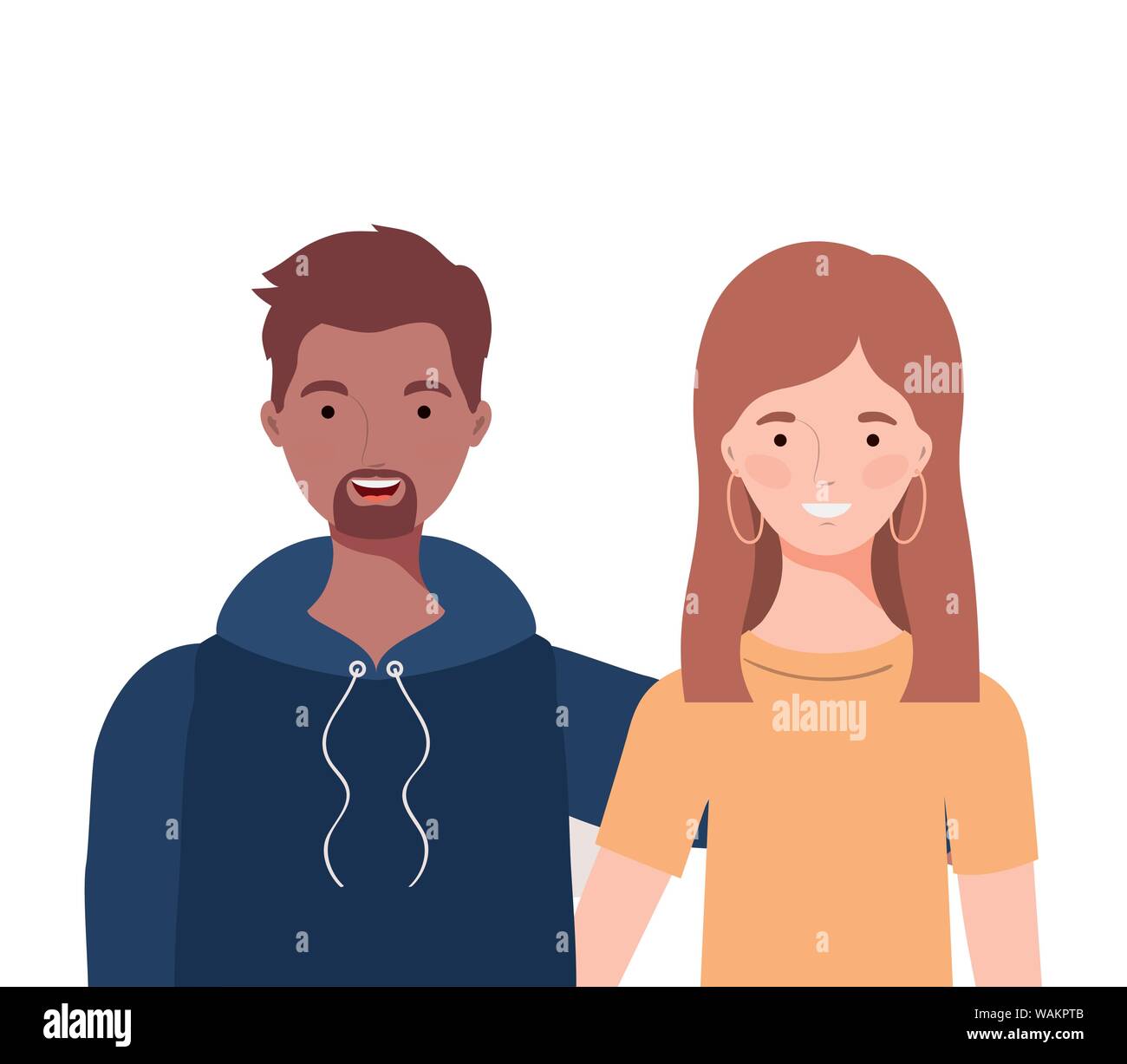couple of people smiling on white background Stock Vector Image & Art ...