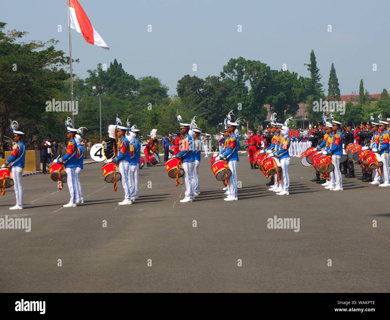 marching band attractions during the 74th anniversary of Indonesia's ...