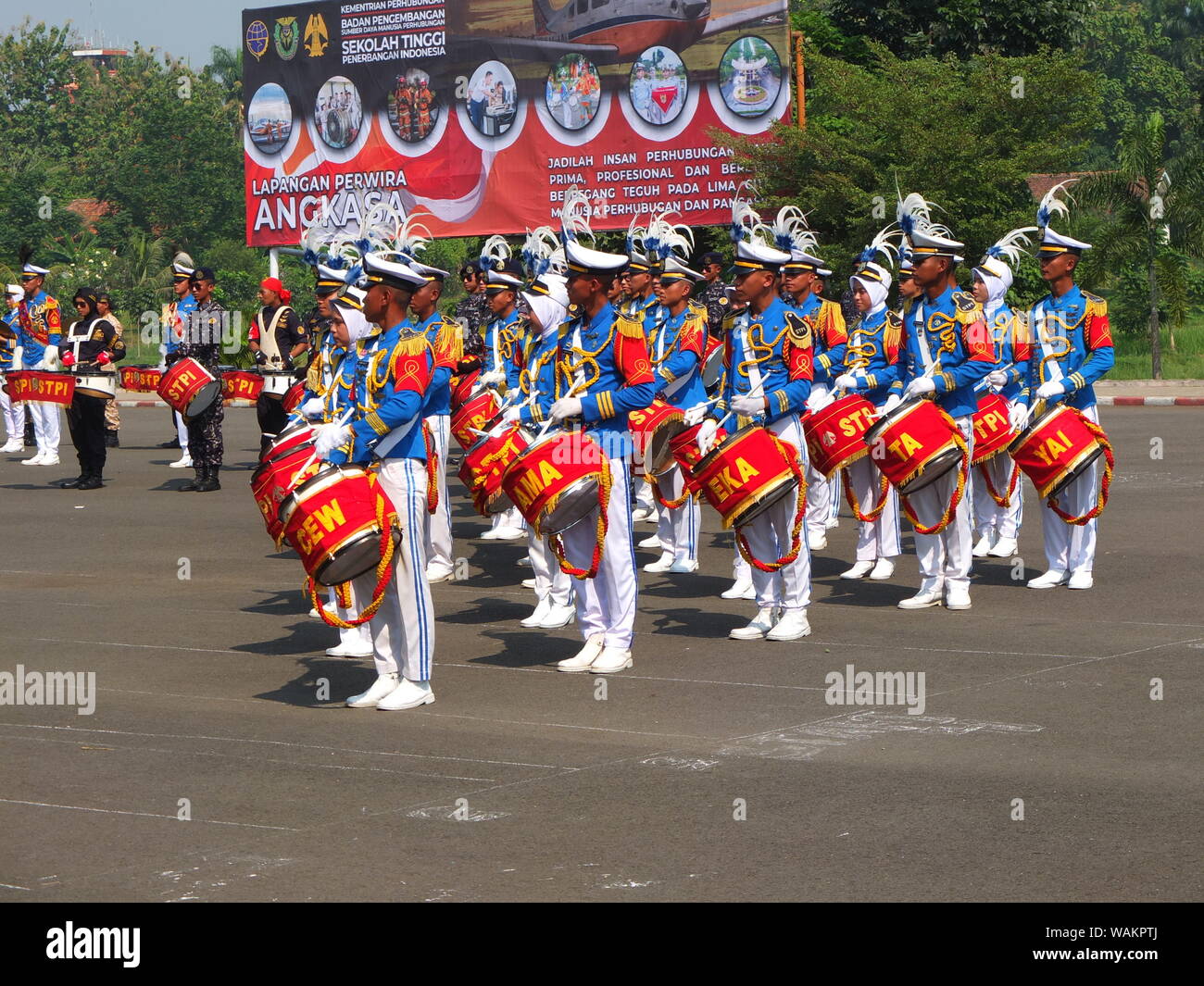 marching band attractions during the 74th anniversary of Indonesia's ...
