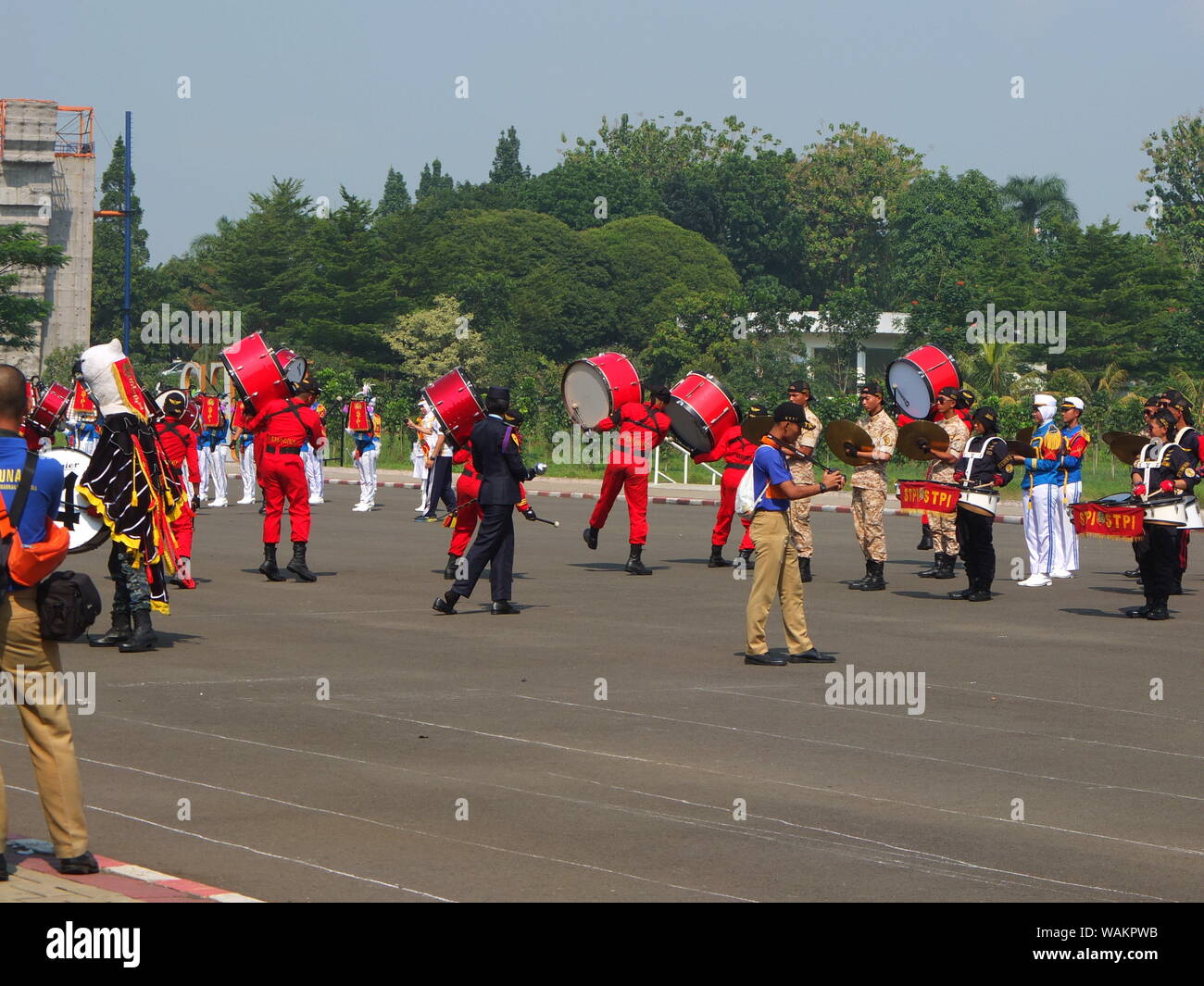 marching band attractions during the 74th anniversary of Indonesia's ...