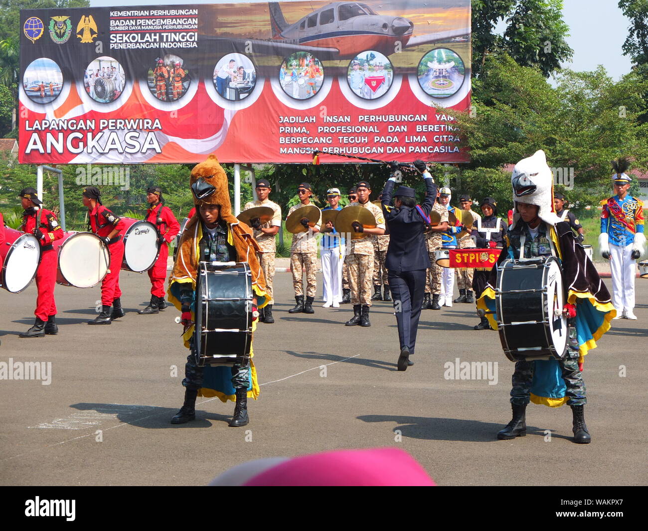 marching band attractions during the 74th anniversary of Indonesia's ...