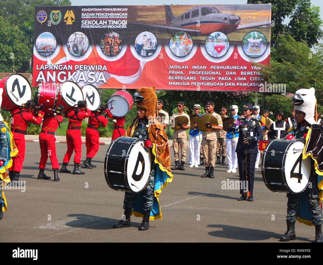 marching band attractions during the 74th anniversary of Indonesia's ...