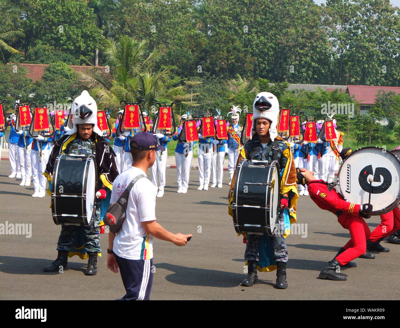 marching band attractions during the 74th anniversary of Indonesia's ...