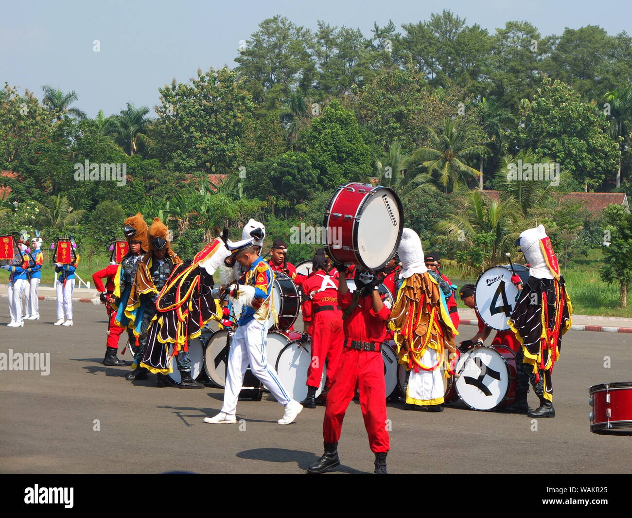 marching band attractions during the 74th anniversary of Indonesia's ...
