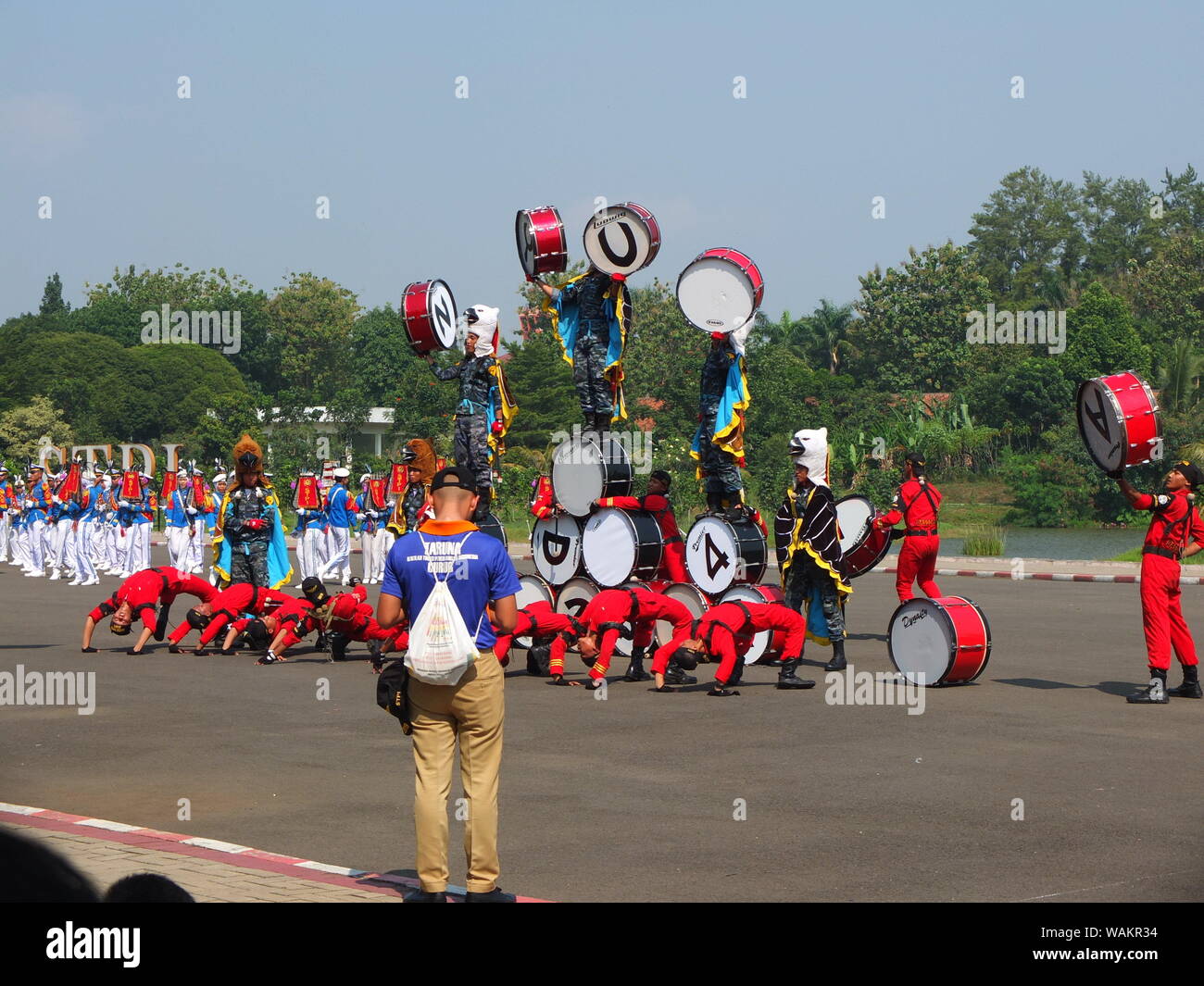 marching band attractions during the 74th anniversary of Indonesia's ...