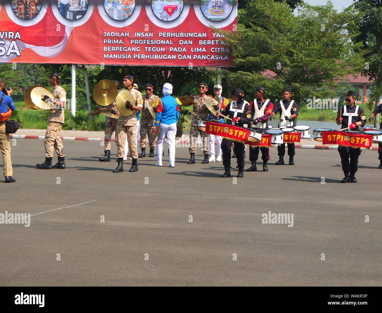marching band attractions during the 74th anniversary of Indonesia's ...