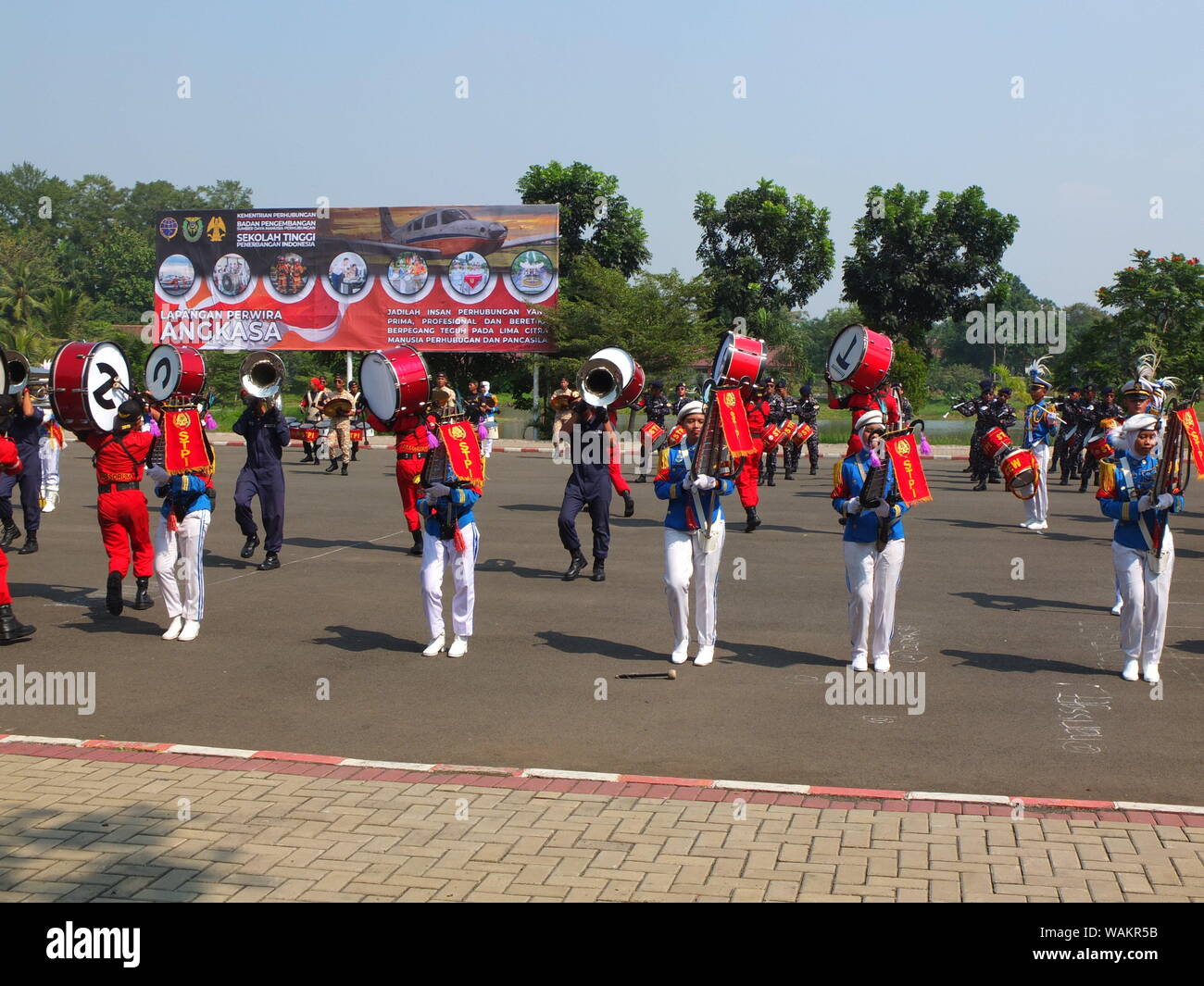marching band attractions during the 74th anniversary of Indonesia's ...