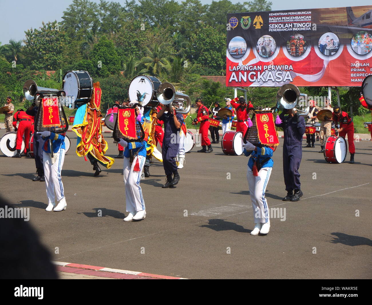marching band attractions during the 74th anniversary of Indonesia's ...