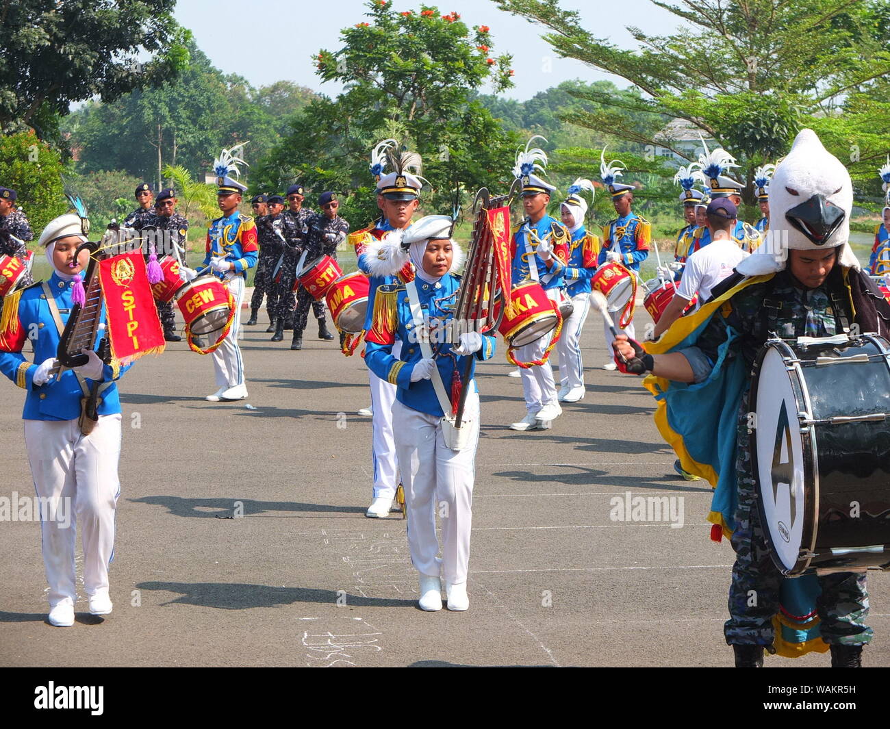 marching band attractions during the 74th anniversary of Indonesia's ...