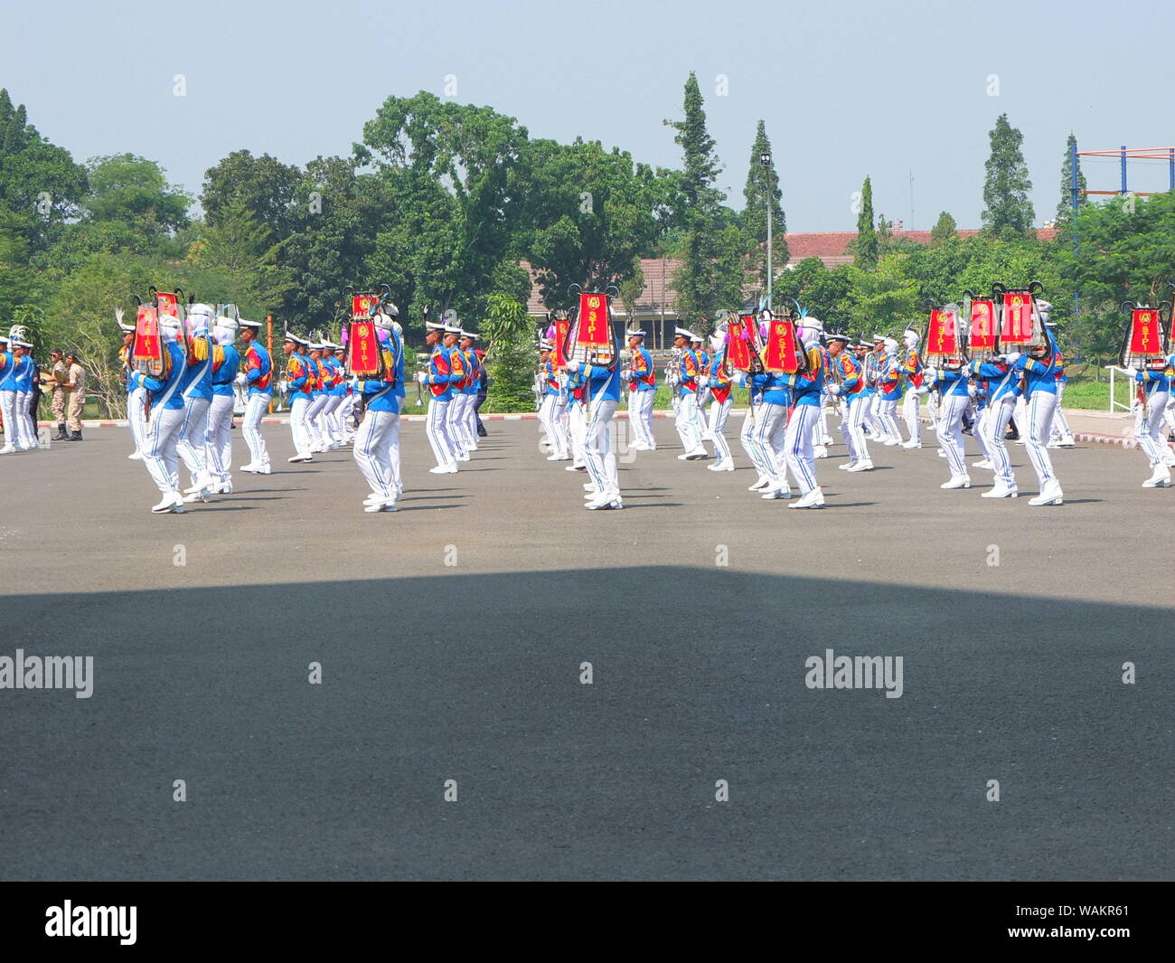 marching band attractions during the 74th anniversary of Indonesia's ...