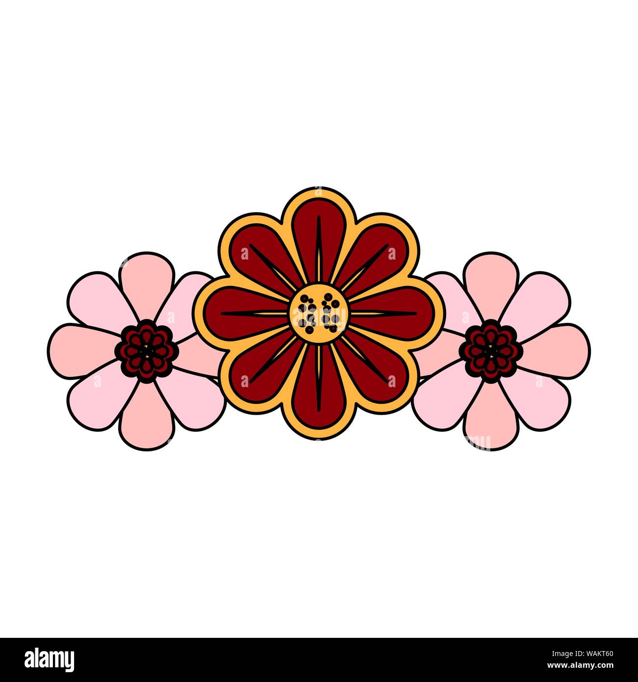 flowers nature floral decoration cartoon Stock Vector Image & Art - Alamy
