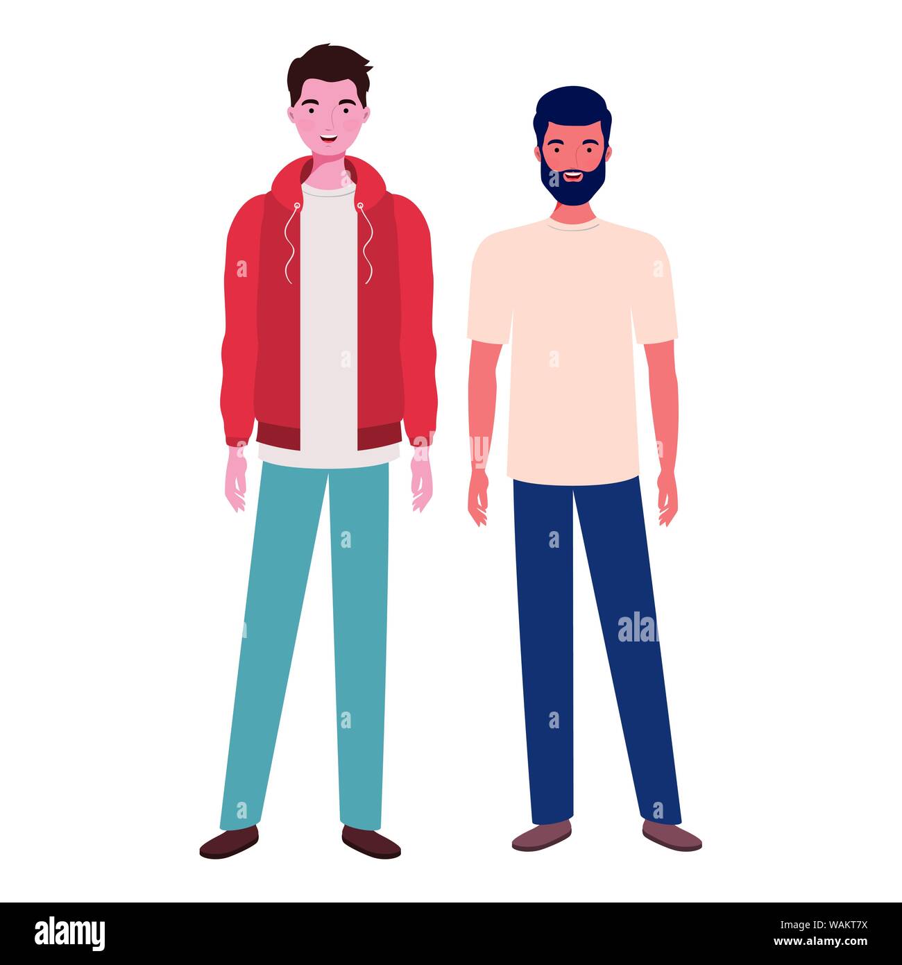 young men standing on white background Stock Vector Image & Art - Alamy