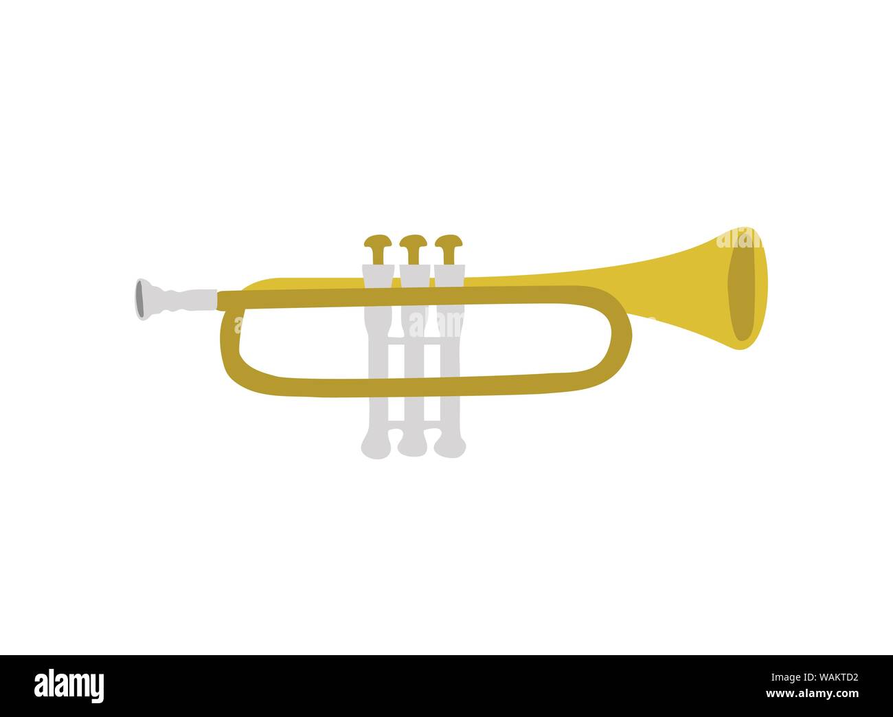 musical instrument trumpet on white background Stock Vector Image & Art ...