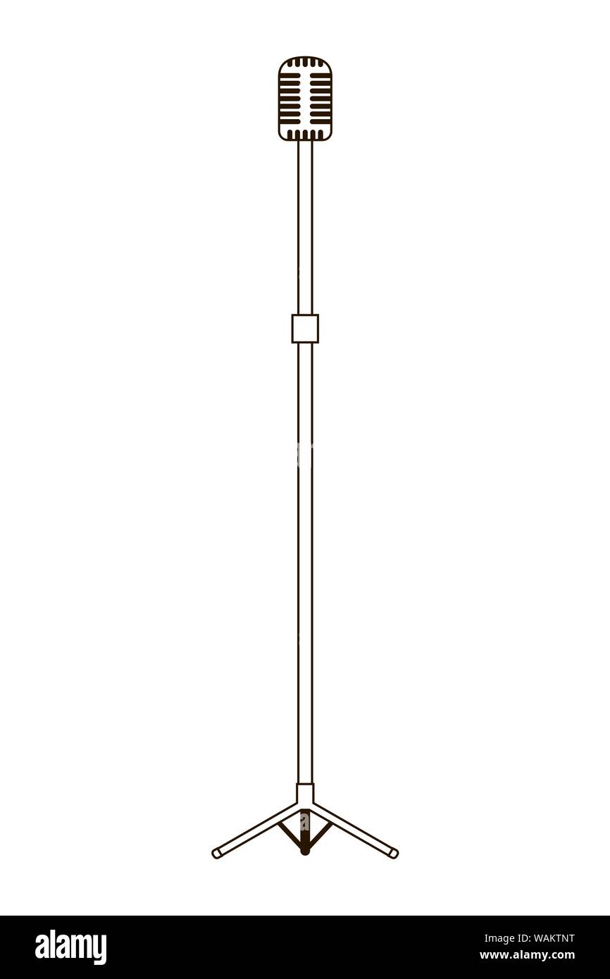 microphone with stand on white background Stock Vector Image & Art - Alamy