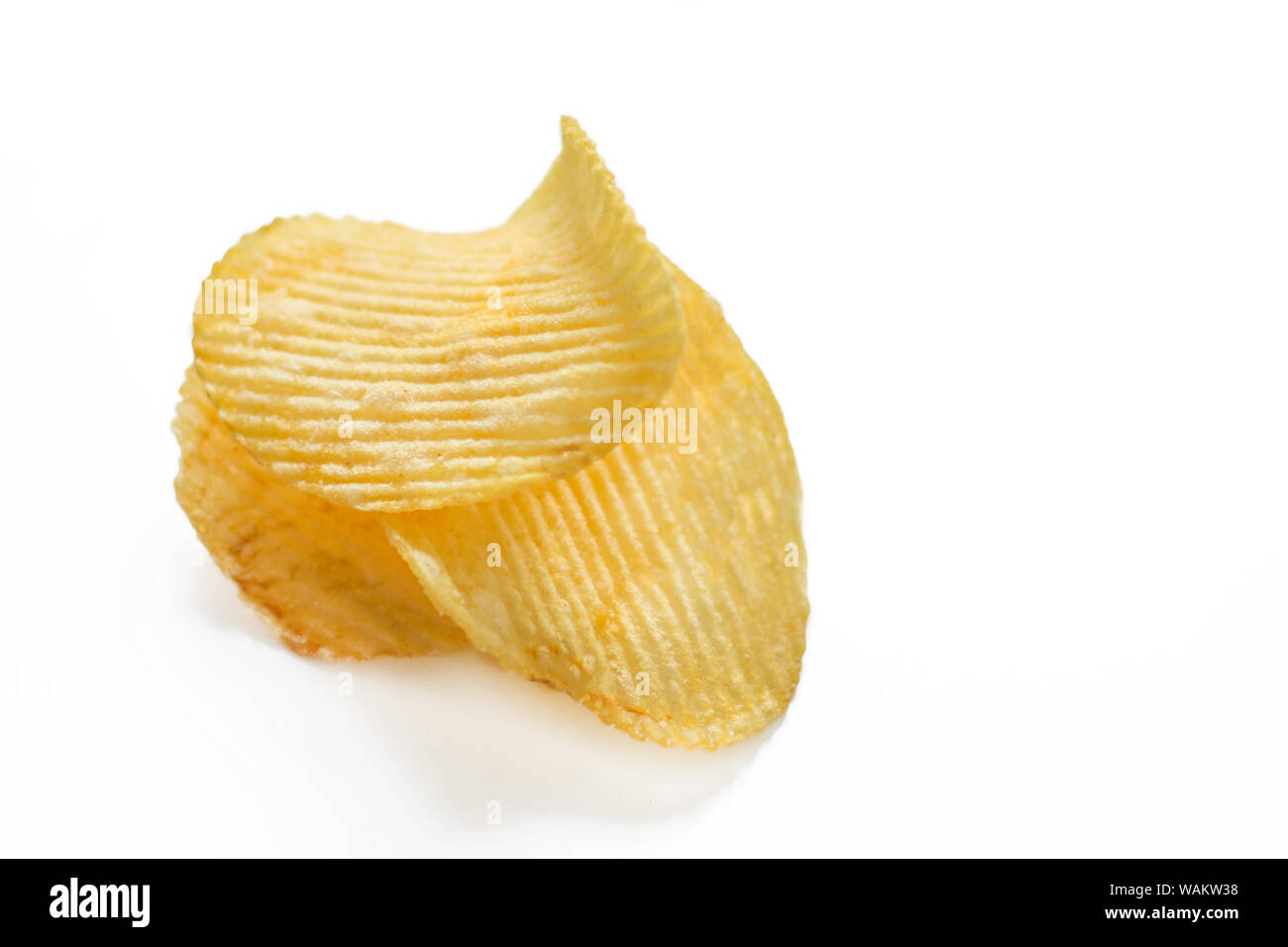 Ribbed potato chips collection isolated on white background. Potato ...