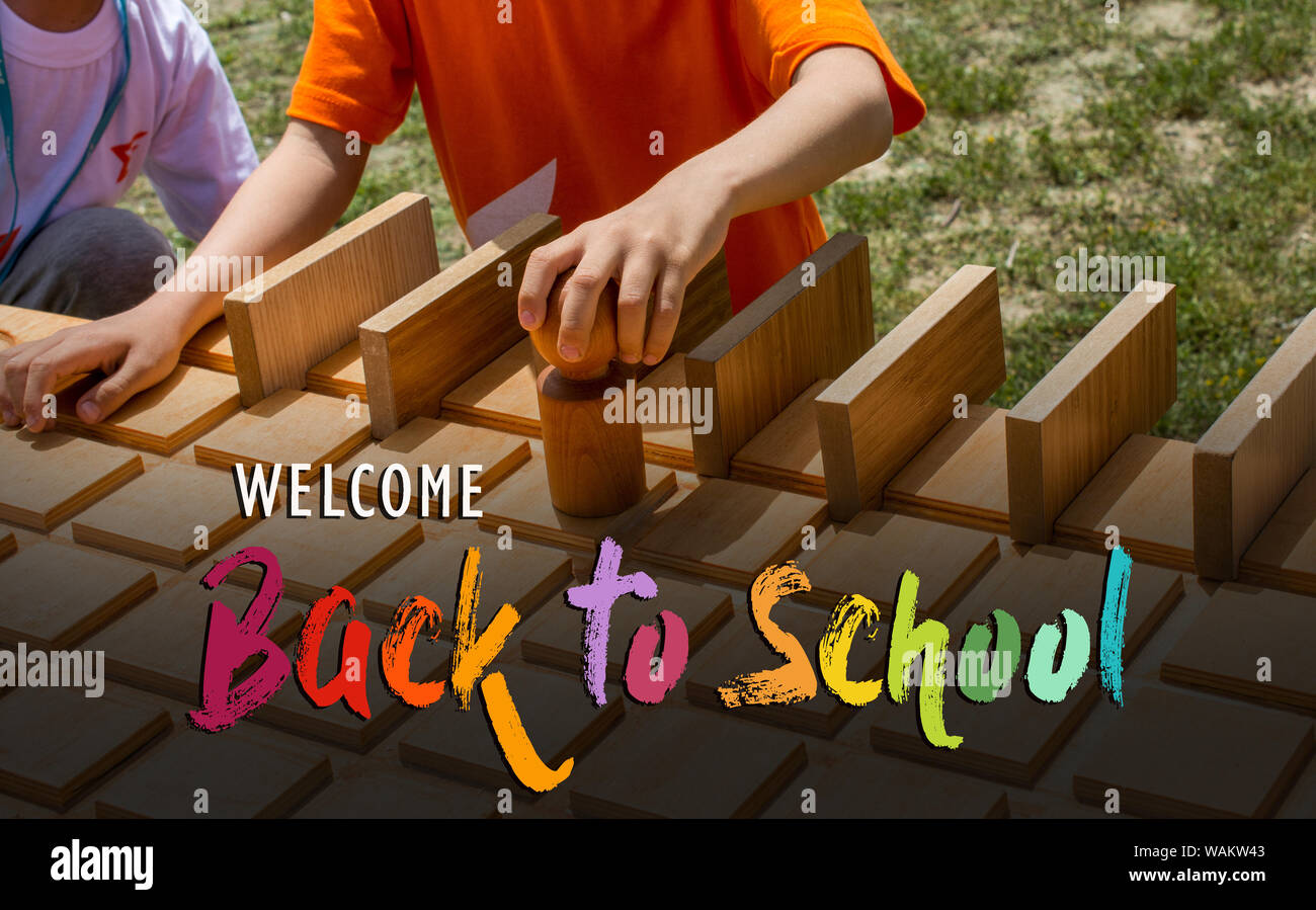 Back to school wording as education, teaching and learning concept ...