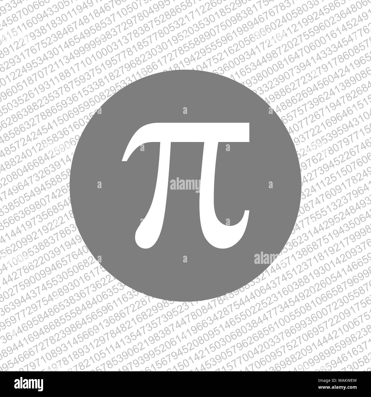 The Pi symbol mathematical constant irrational number on circle, greek ...