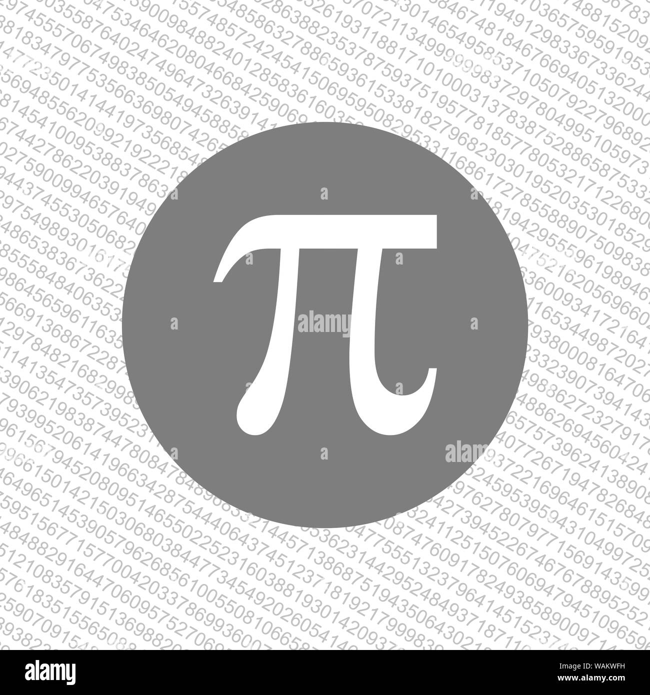 The Pi symbol mathematical constant irrational number on circle, greek ...