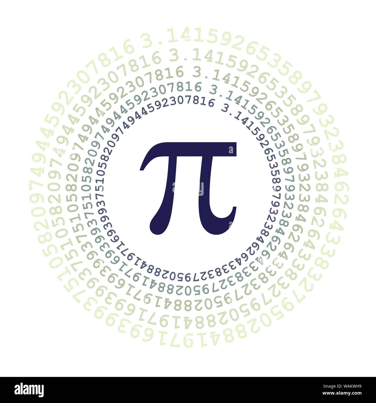 The Pi symbol mathematical constant irrational number on circle, greek ...