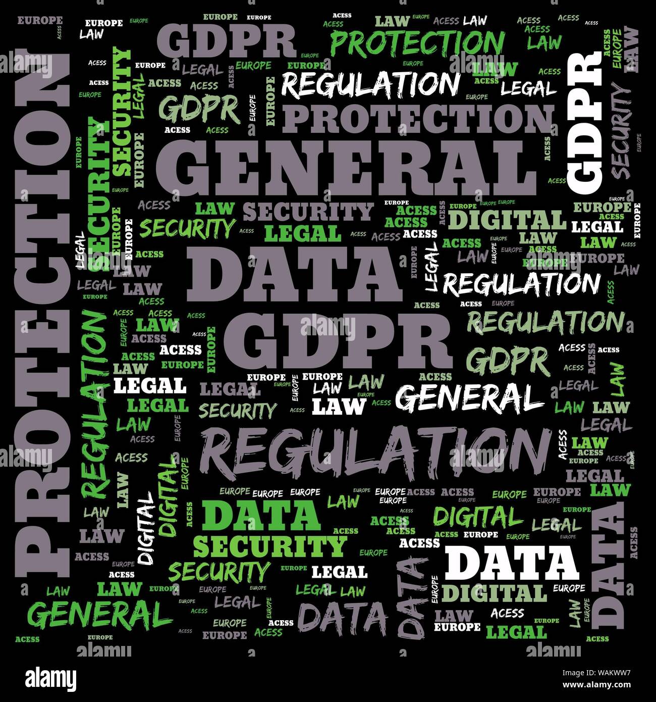 General Data Protection Regulation, GDPR, word cloud concept security ...