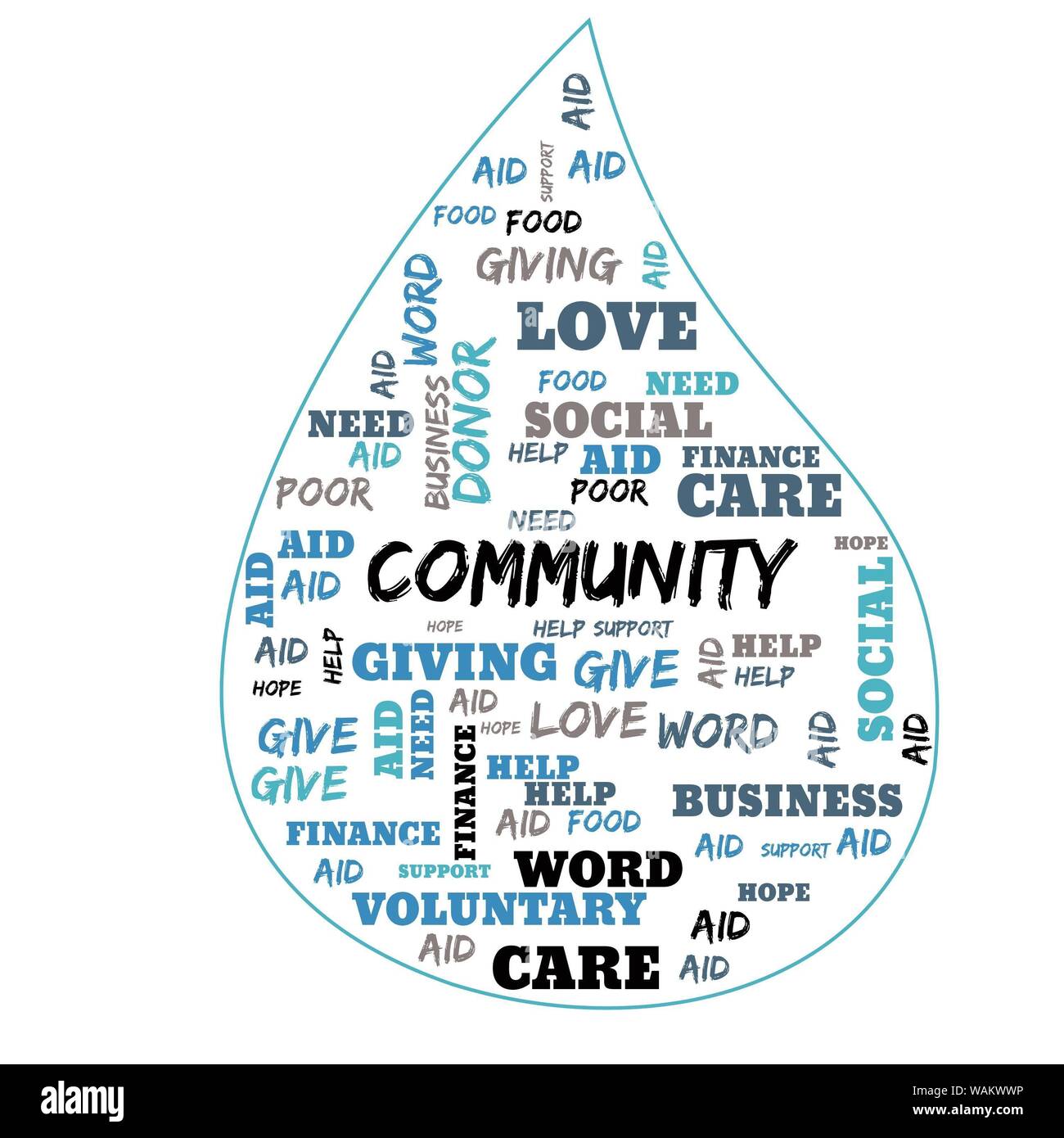 Community word cloud, social concept background Stock Photo - Alamy