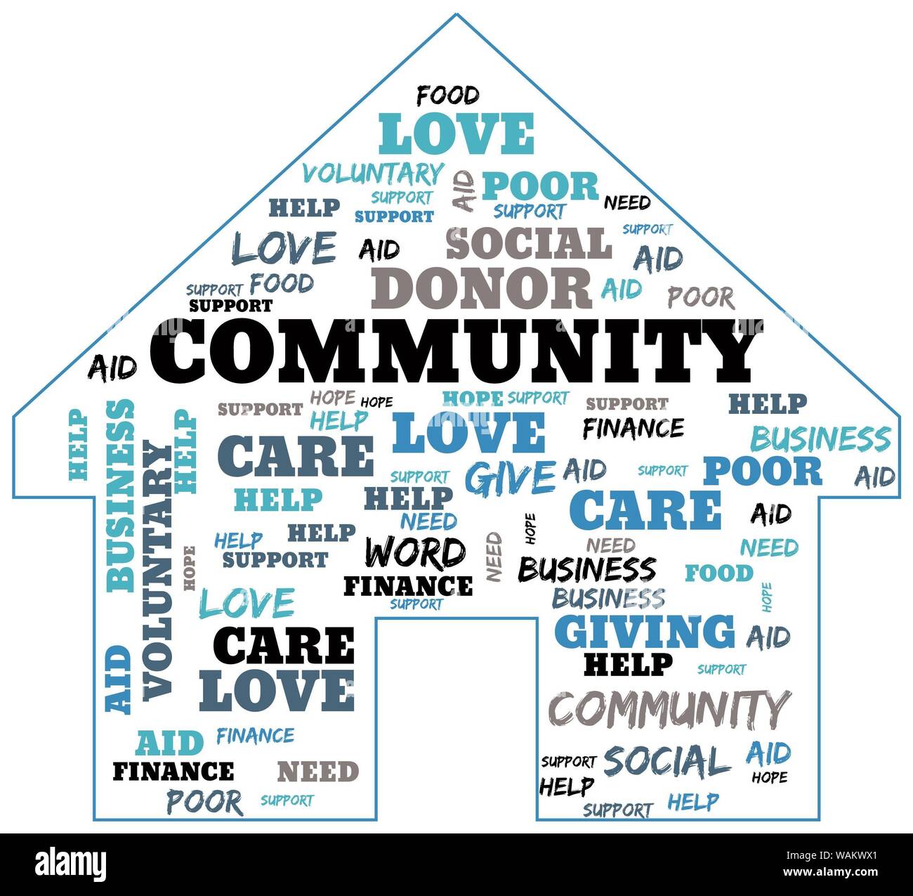 Community word cloud, social concept background Stock Photo - Alamy
