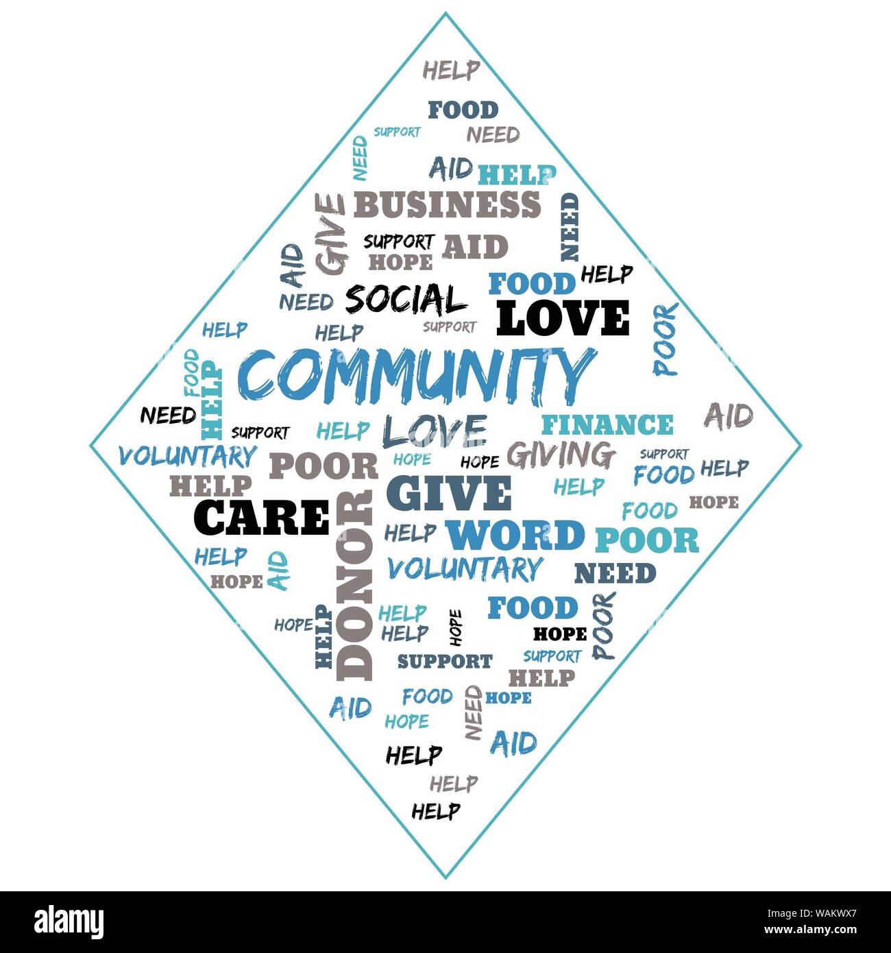 Community word cloud, social concept background Stock Photo - Alamy