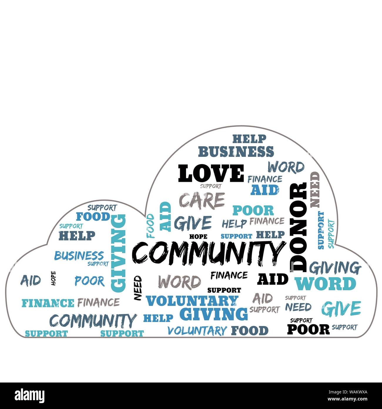 Community word cloud, social concept background Stock Photo - Alamy
