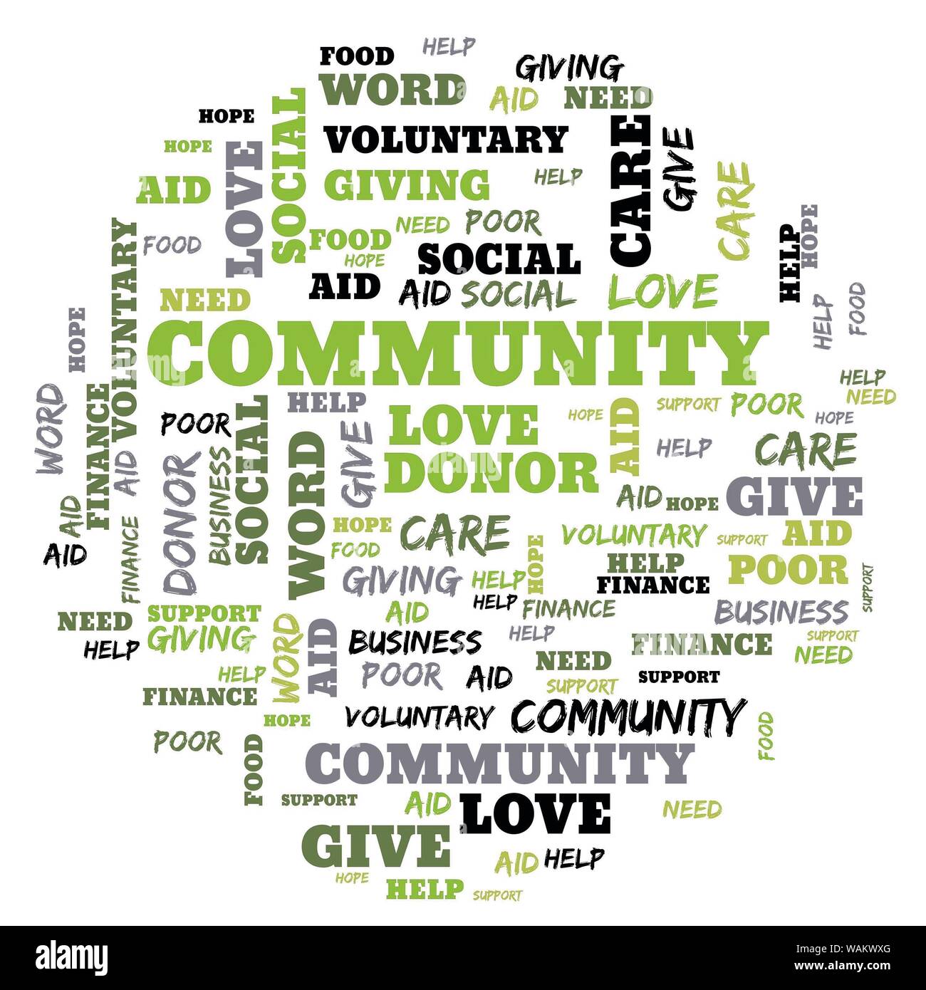 Community word cloud, social concept background Stock Photo - Alamy
