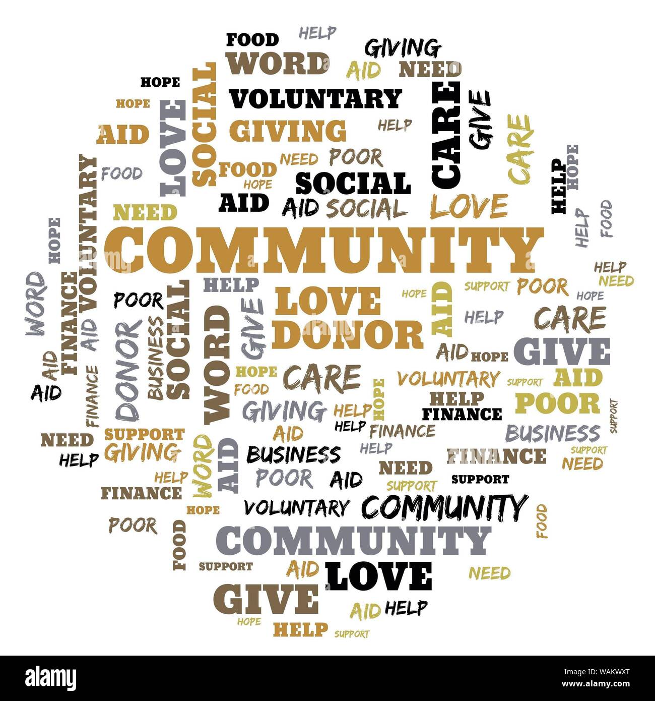 Community word cloud, social concept background Stock Photo - Alamy