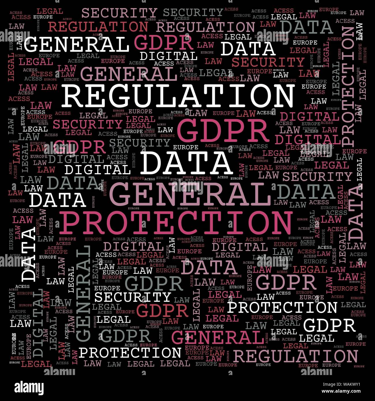 General Data Protection Regulation, GDPR, word cloud concept security ...