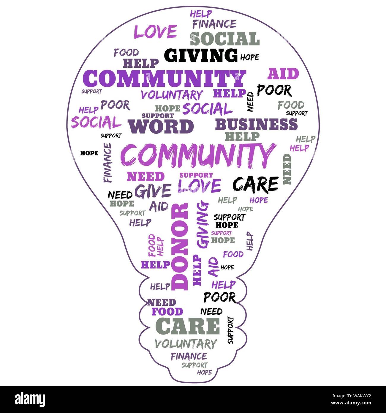 Community word cloud, social concept background Stock Photo - Alamy