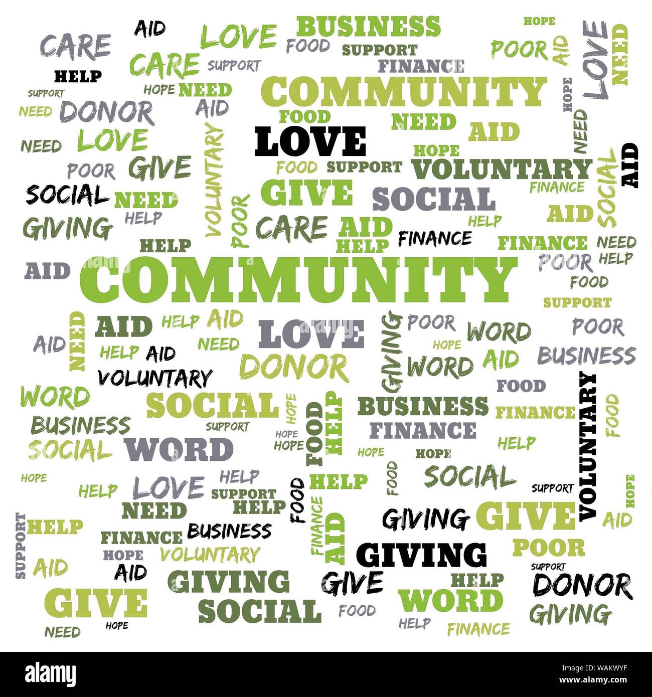 Community word cloud, social concept background Stock Photo - Alamy