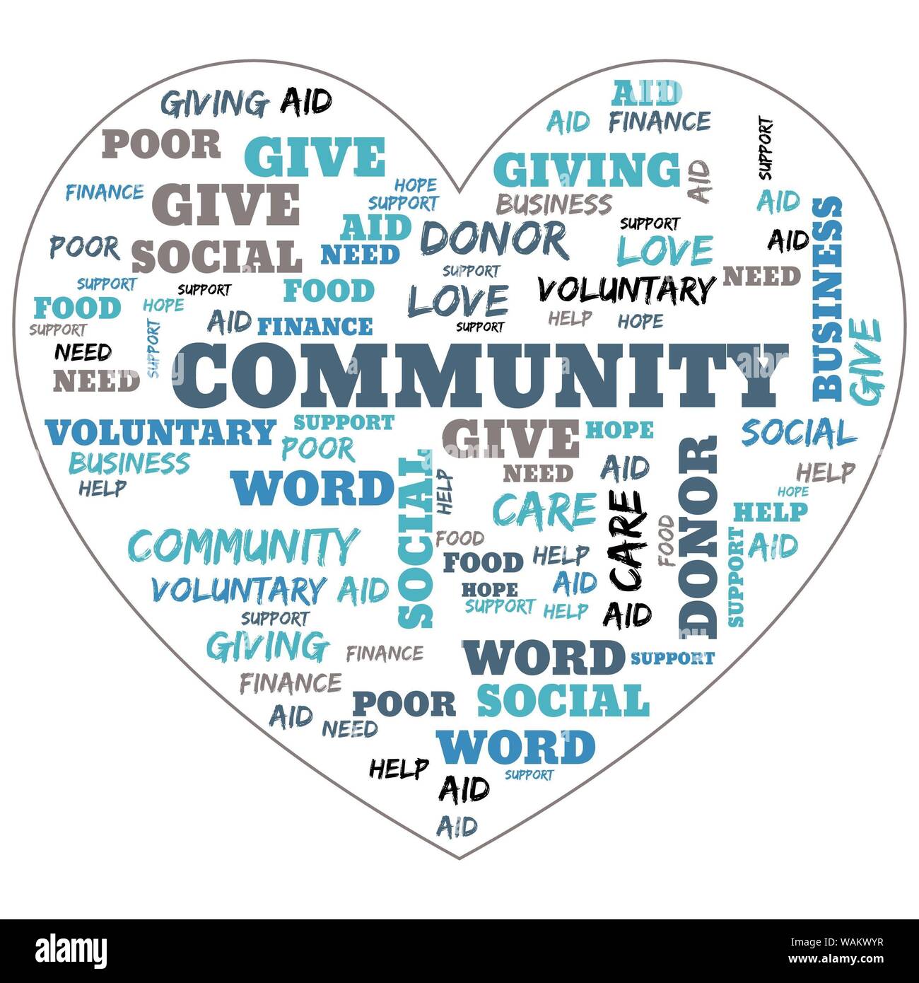 Community word cloud, social concept background Stock Photo - Alamy