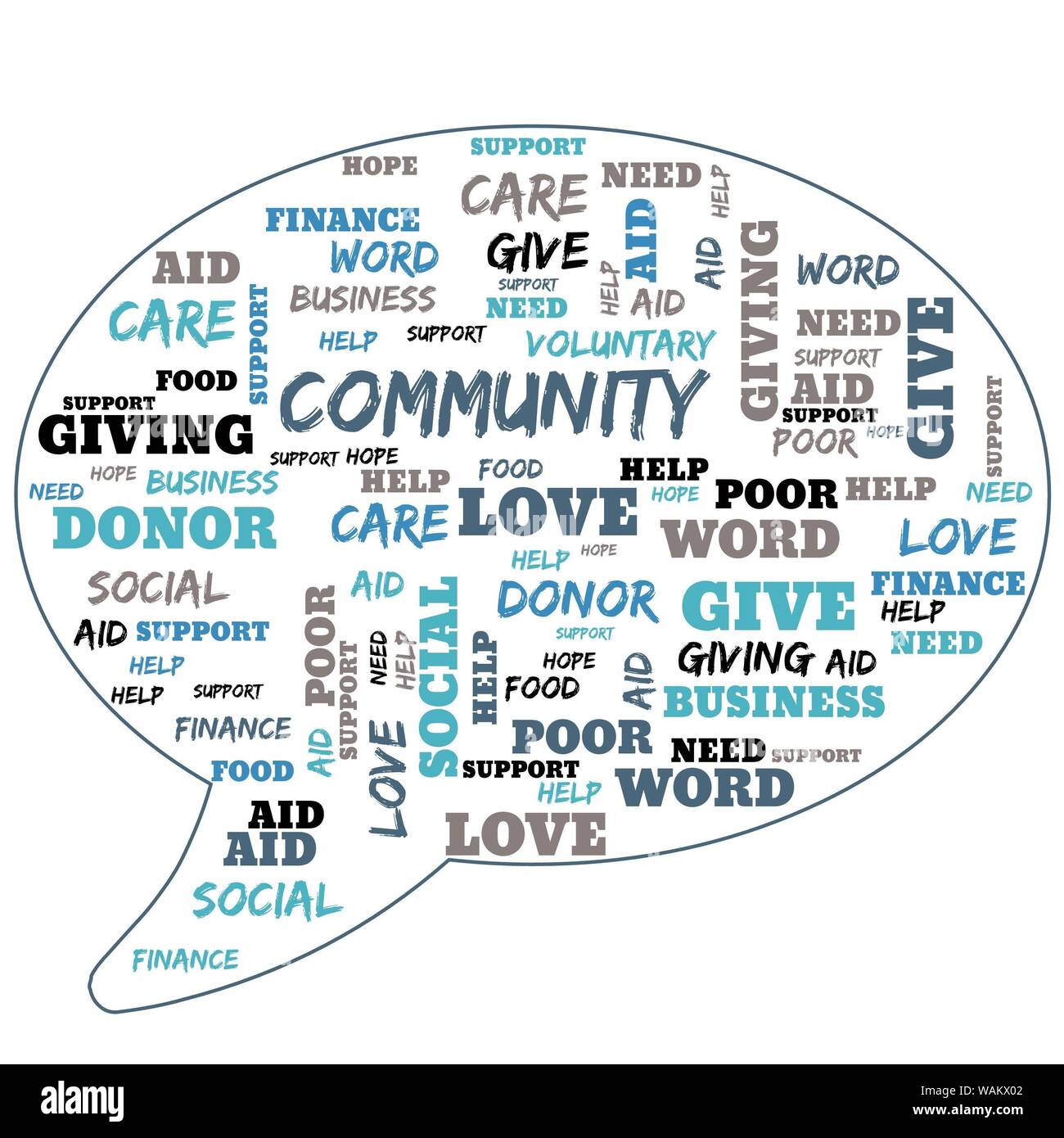 Community word cloud, social concept background Stock Photo - Alamy