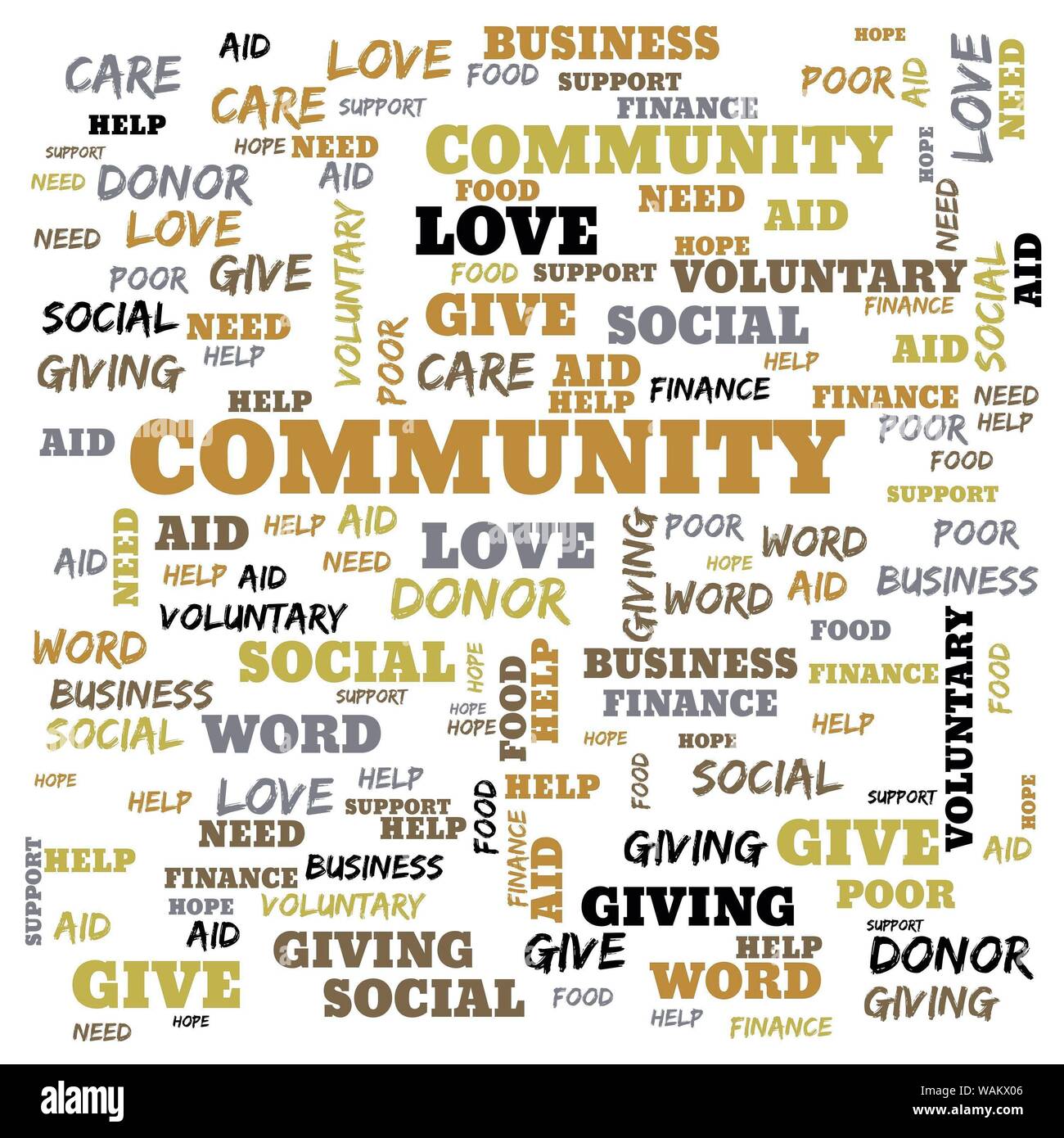 Community word cloud, social concept background Stock Photo - Alamy