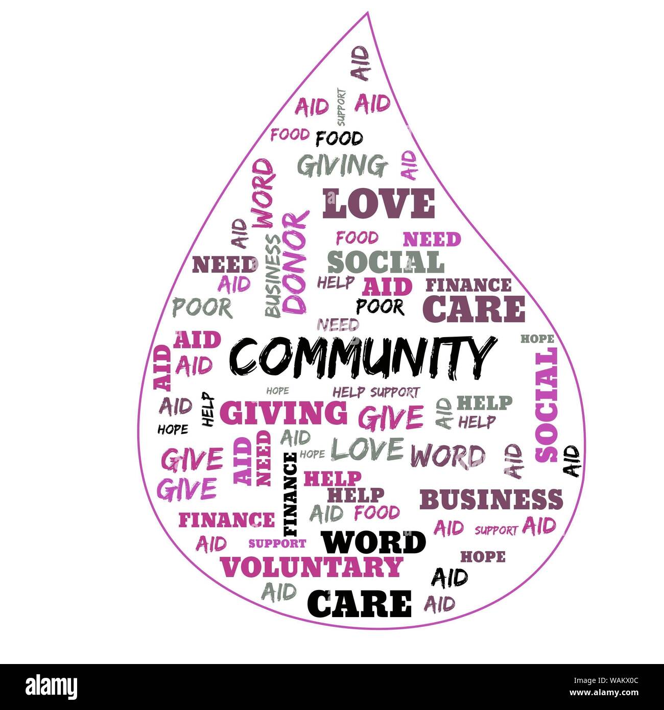 Community word cloud, social concept background Stock Photo - Alamy