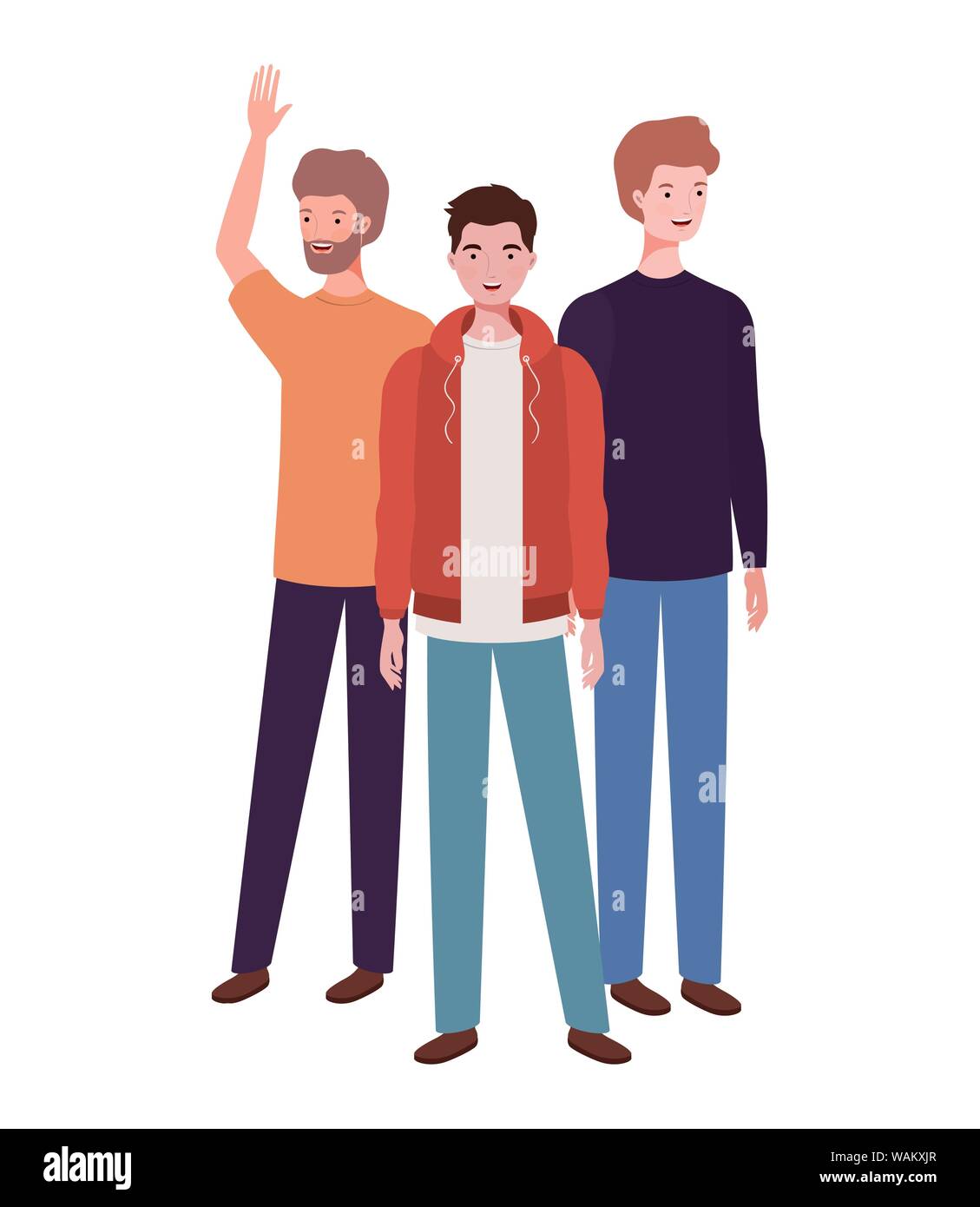 young men standing on white background Stock Vector Image & Art - Alamy