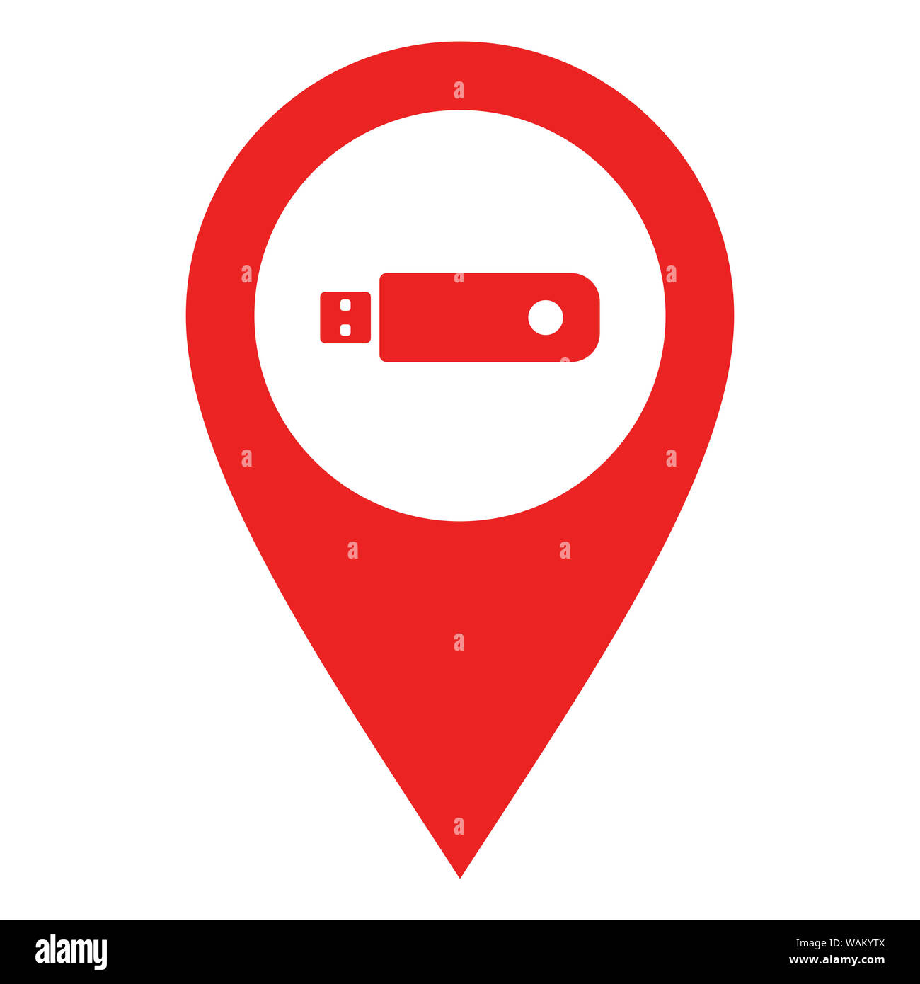 USB stick and location pin Stock Photo - Alamy