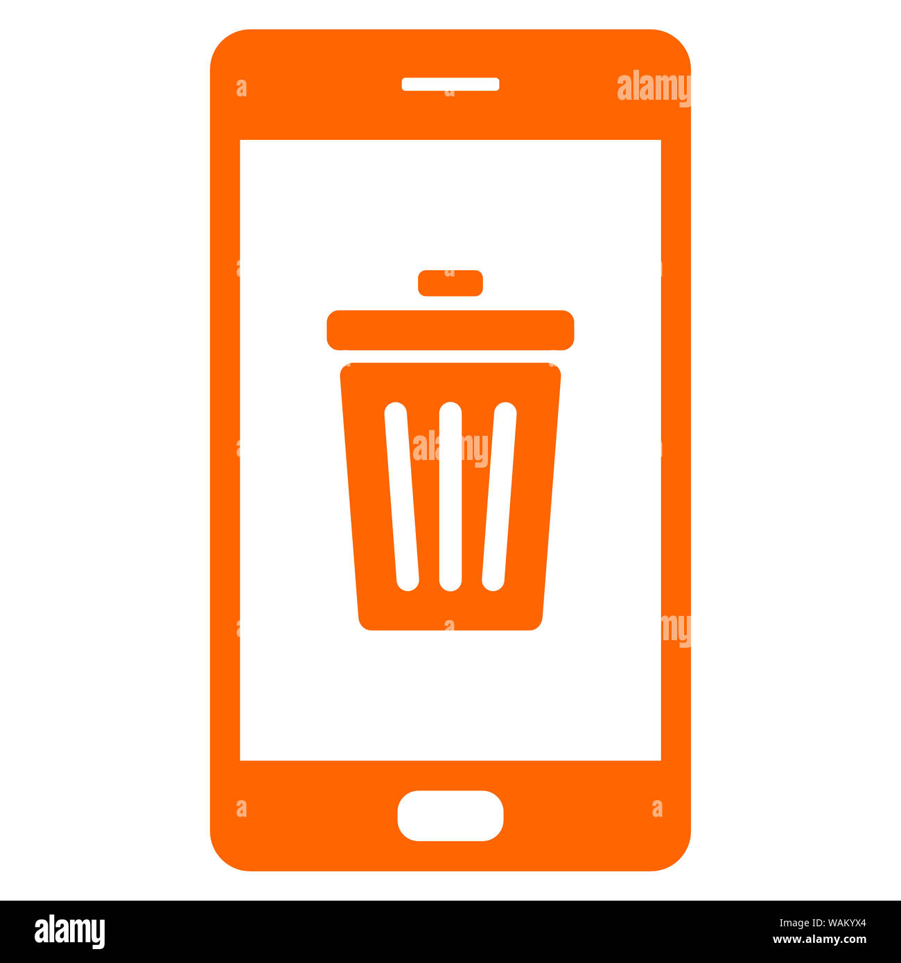 Waste bin and smartphone Stock Photo - Alamy