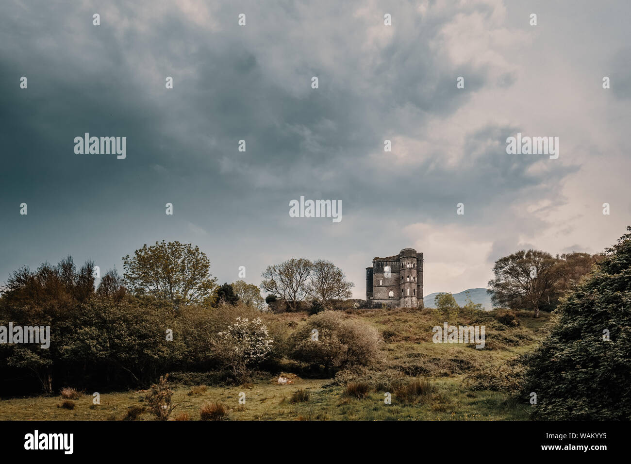 Ruins of Glenbeigh Tower Castle a mansion built by Lord Headley Wynne ...