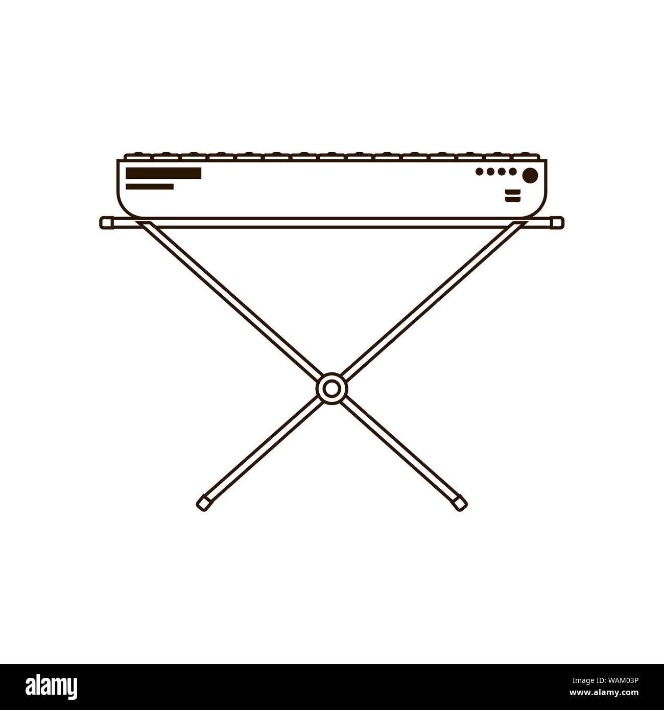 musical instrument piano keyboard on white background Stock Vector ...