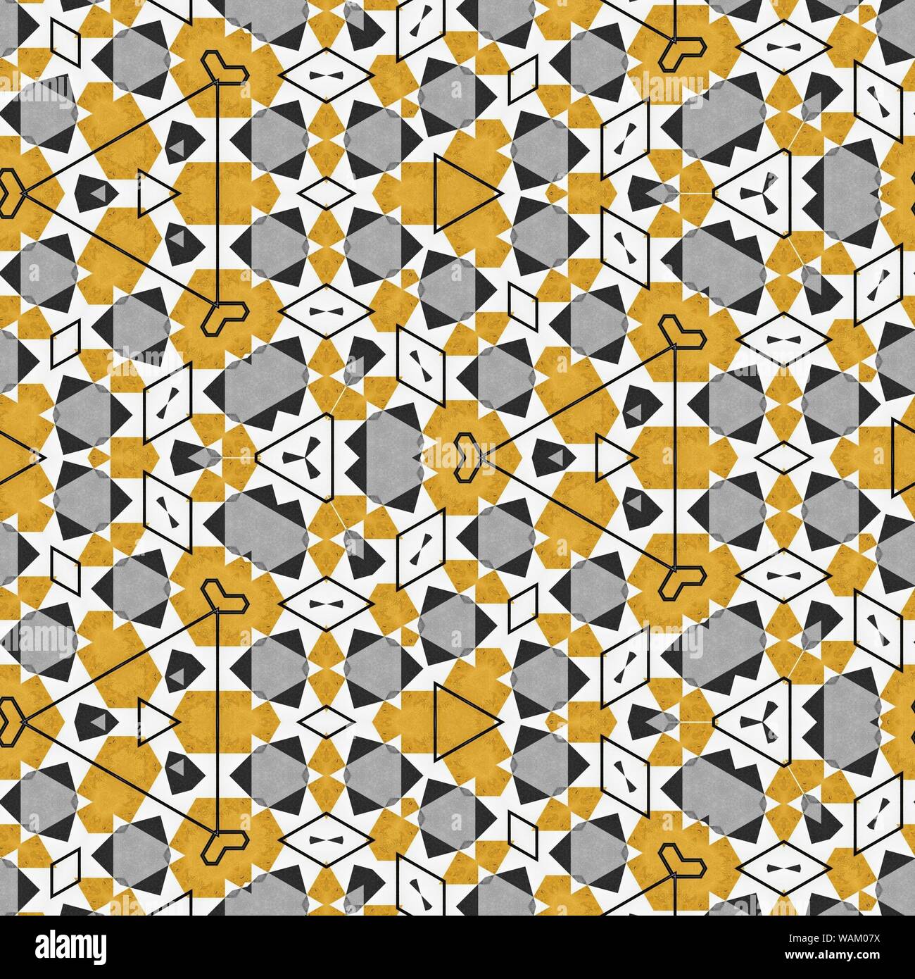 Abstract colorful hexagon square geometric seamless pattern symmetric ...