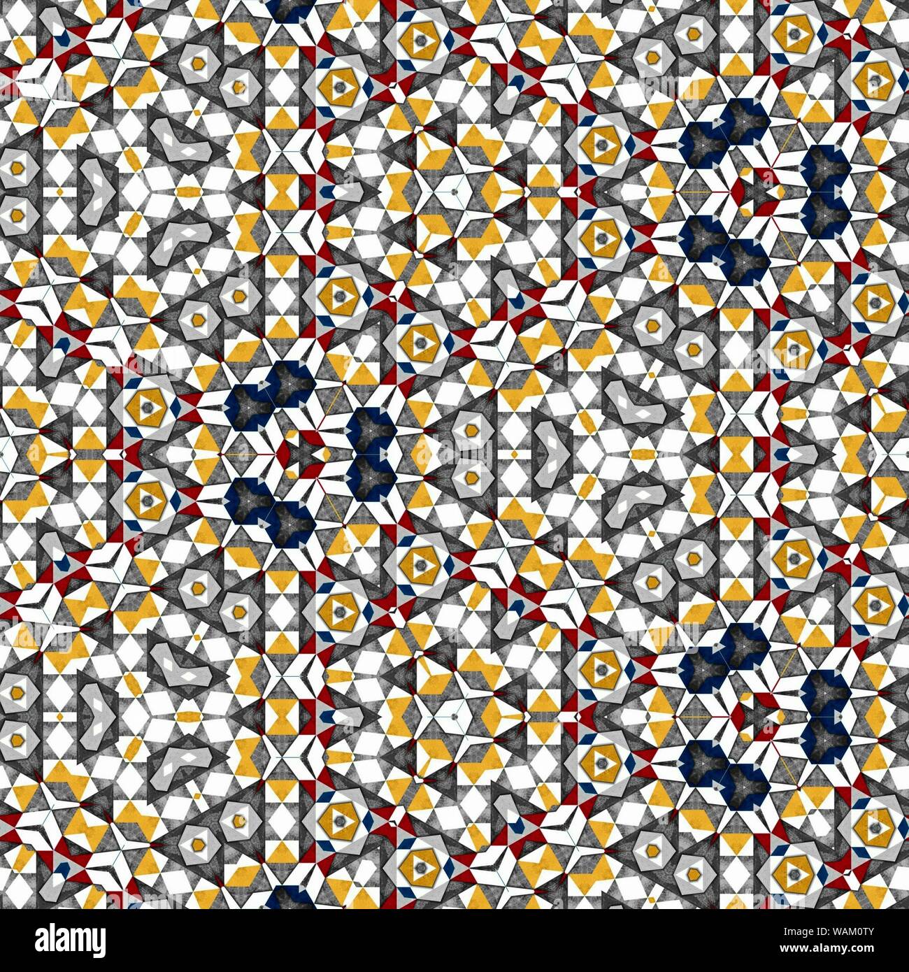 Abstract colorful hexagon square geometric seamless pattern symmetric ...
