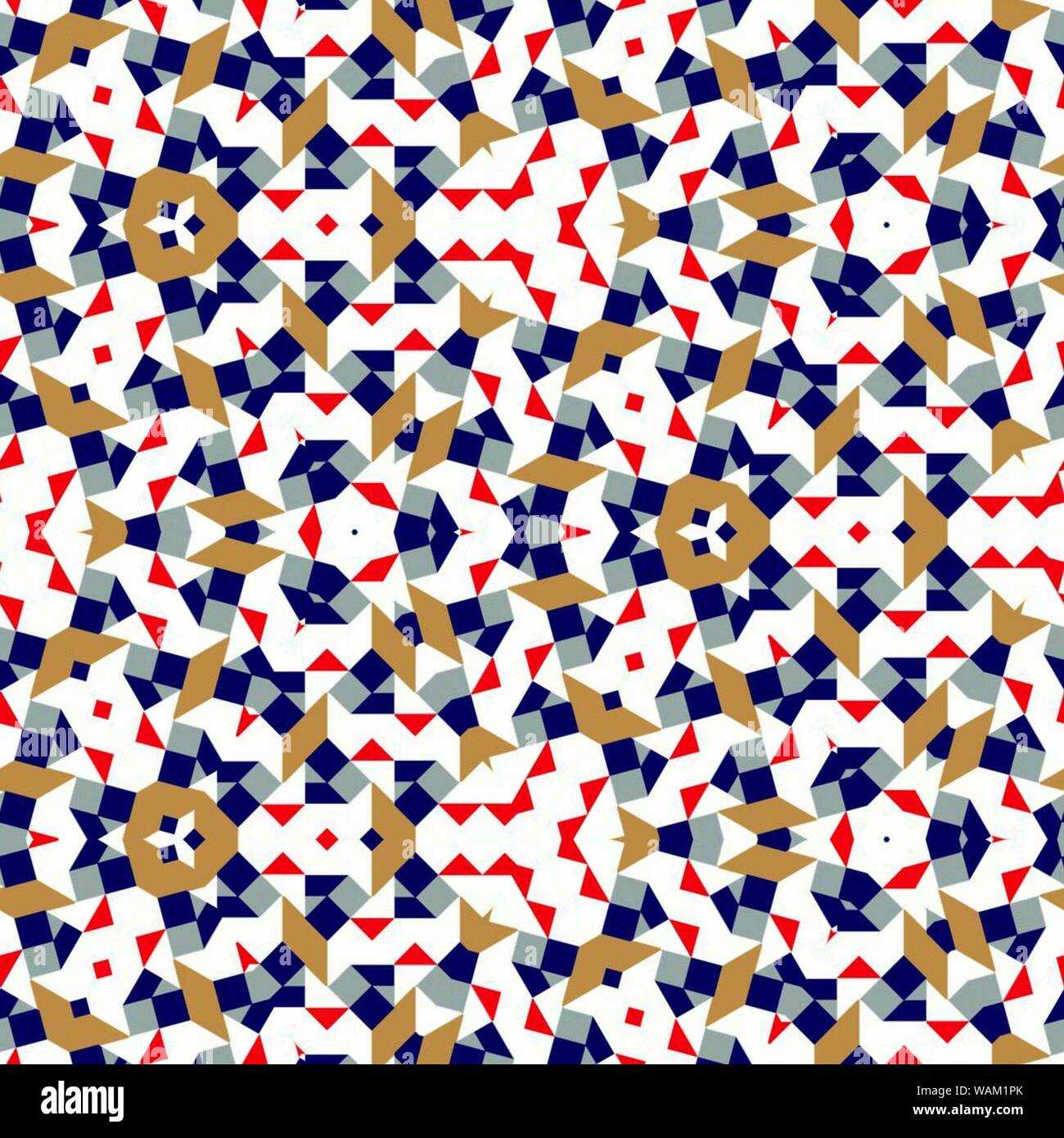 Abstract colorful hexagon square geometric seamless pattern symmetric ...