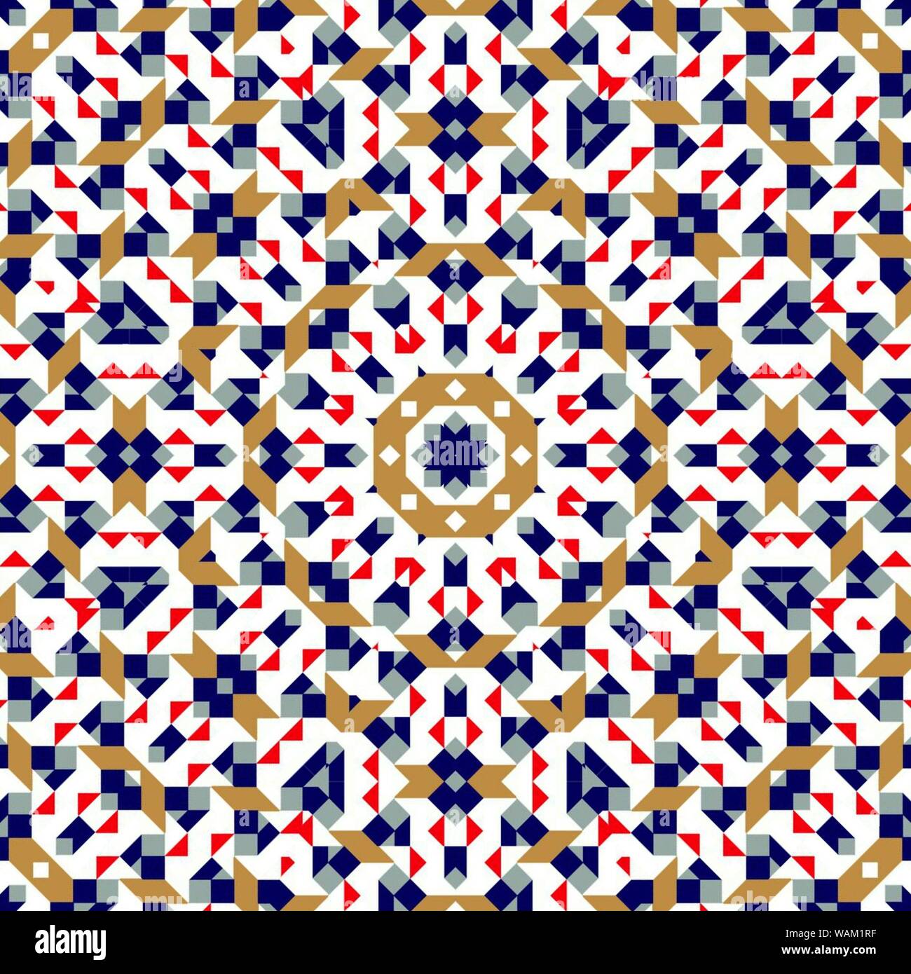Abstract colorful hexagon square geometric seamless pattern symmetric ...