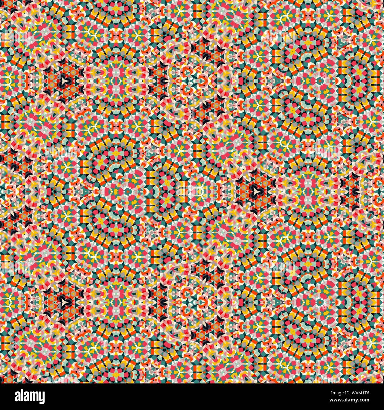 Abstract colorful hexagon square geometric seamless pattern symmetric ...